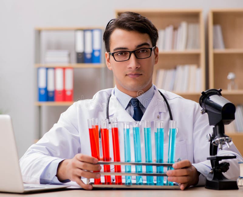 Man Doctor Working in the Lab Stock Photo - Image of male, equipment ...