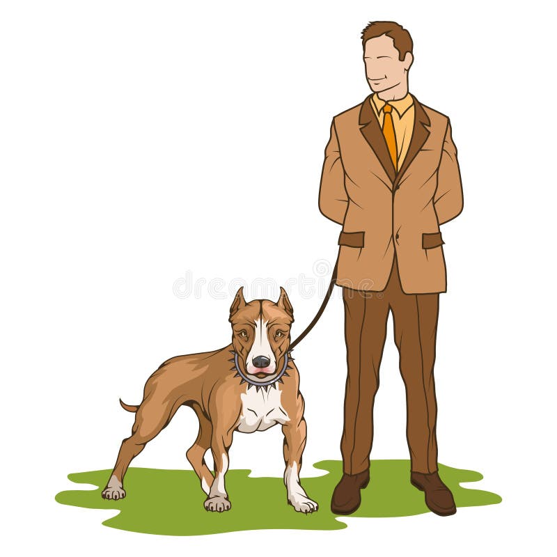 Man with Dog, Dog Friendship, Man with Pet Stock Vector - Illustration ...