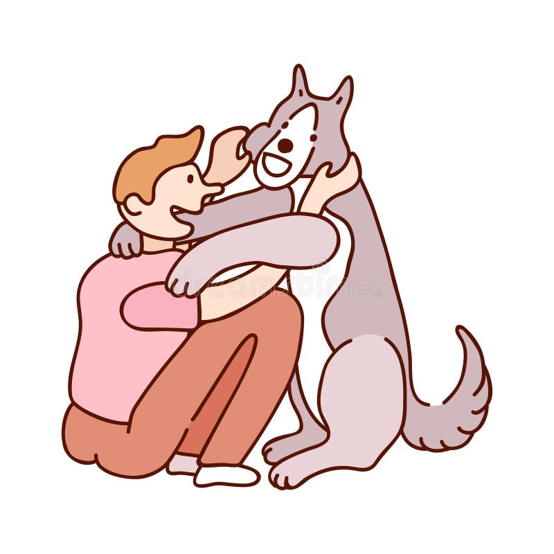 Dog Playing His Master Illustration Stock Illustrations – 15 Dog ...