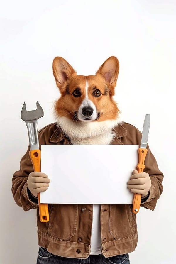 Man dog head corgi breed stock illustration. Illustration of puppy ...