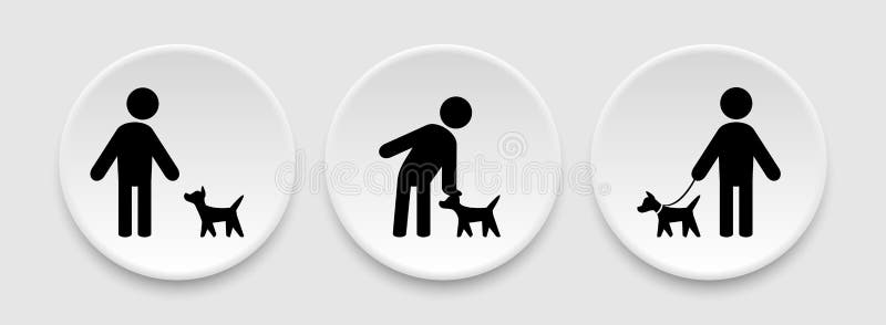 Man and dog icons stock vector. Illustration of icons - 98587049