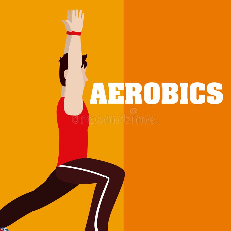 Man doing aerobics stock vector. Illustration of athletic - 116265229