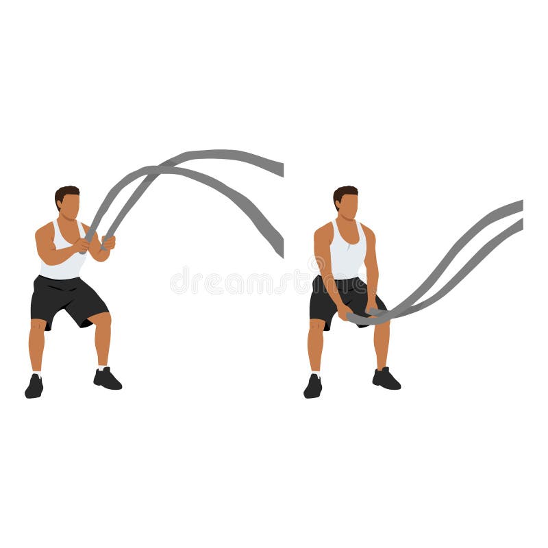 Battle Rope Exercise Stock Illustrations – 193 Battle Rope Exercise ...