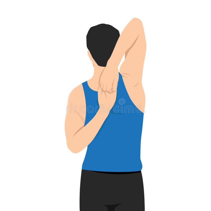 Man Doing Cow Head Pose Back and Shoulders Stretching Stock Vector ...