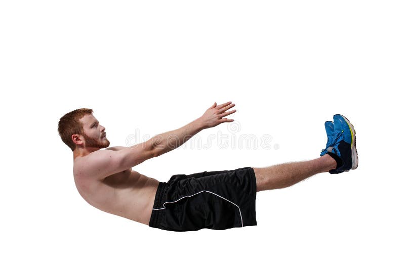 Man Doing Crunches stock image. Image of active, health - 74478621