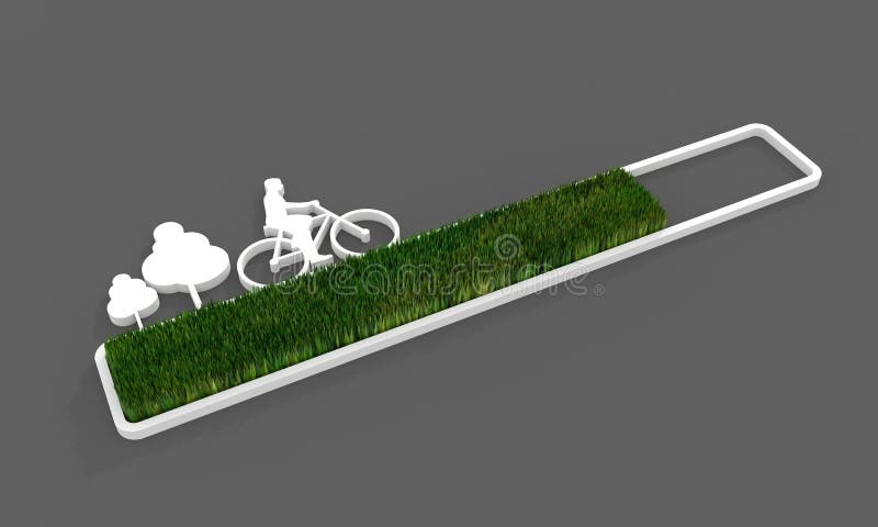 Progress or Loading Bar with Man on Bicycle Stock Illustration ...
