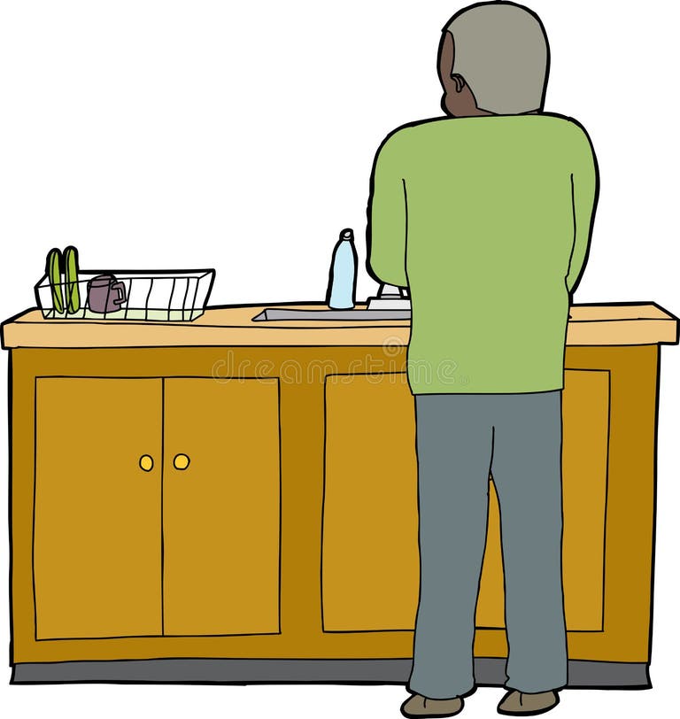 Man Washing Dishes Cartoon Stock Illustrations – 230 Man Washing Dishes ...