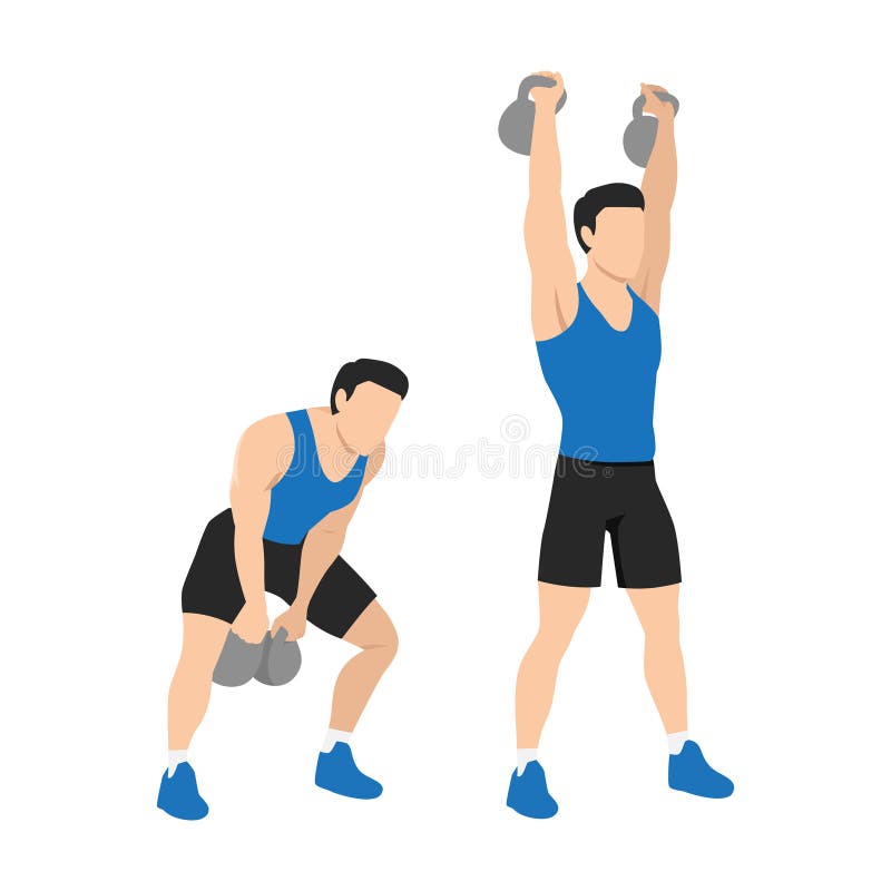 Kettlebell Swing Snatch Stock Illustrations – 12 Kettlebell Swing ...