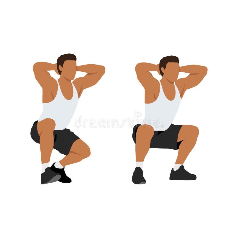 Man Doing Duck Walks. Squat Exercise Stock Vector - Illustration of ...