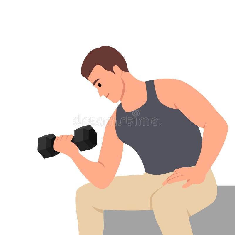 Seated Concentration Bicep Curls Stock Illustrations – 9 Seated ...