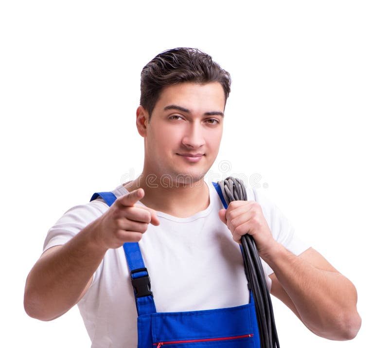 Man Doing Electrical Repairs Stock Photo - Image of electrician ...