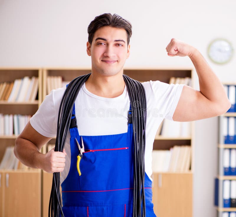 Man Doing Electrical Repairs at Home Stock Photo - Image of fuseboard ...