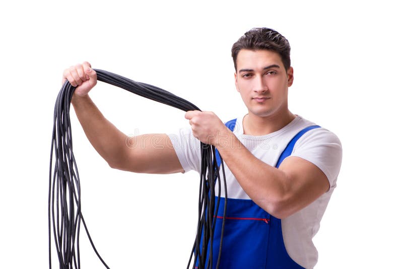 The Man Doing Electrical Repairs Stock Image - Image of construction ...