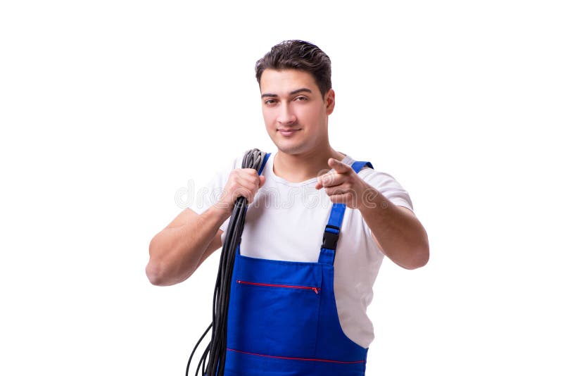 The Man Doing Electrical Repairs Stock Image - Image of electricity ...
