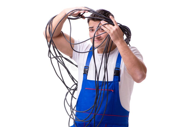 The Man Doing Electrical Repairs Stock Photo - Image of electrician ...