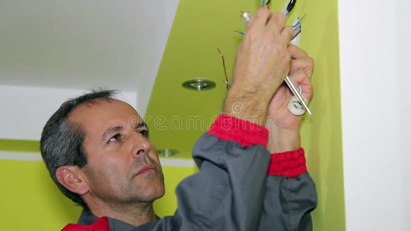 Electrician Working at Building Site Stock Video - Video of housing ...