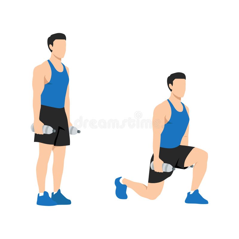 Reverse Lunge Exercise Outline Stock Vector - Illustration of club ...