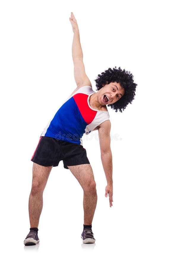 Man Doing Exercises Isolated Stock Photo - Image of recreation ...