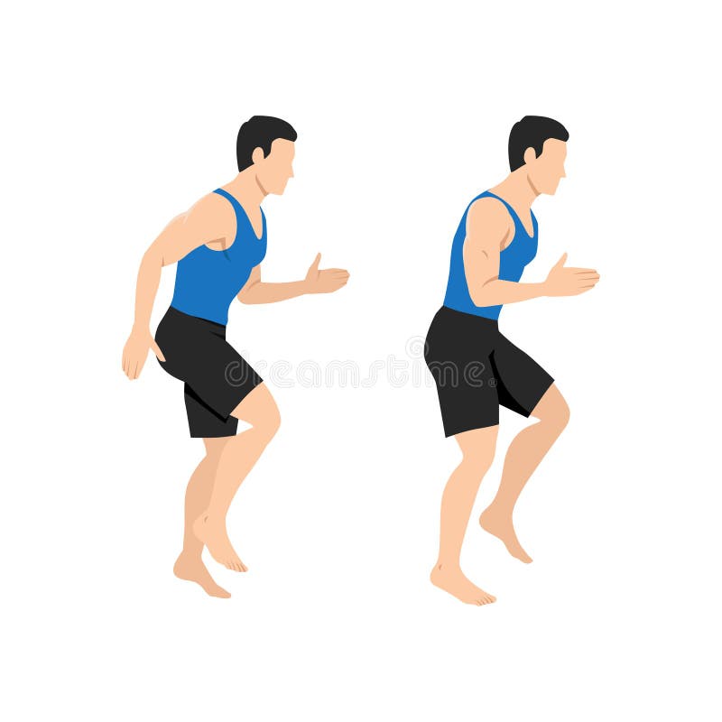 Man Doing Fast Feet Run Exercise Stock Vector - Illustration of health ...