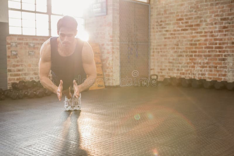Man Doing Front Clap Push Ups Stock Photos - Free & Royalty-Free Stock ...
