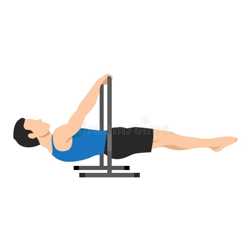 Man Doing Front Lever on a Bar Calisthenics Exercise Stock Vector ...