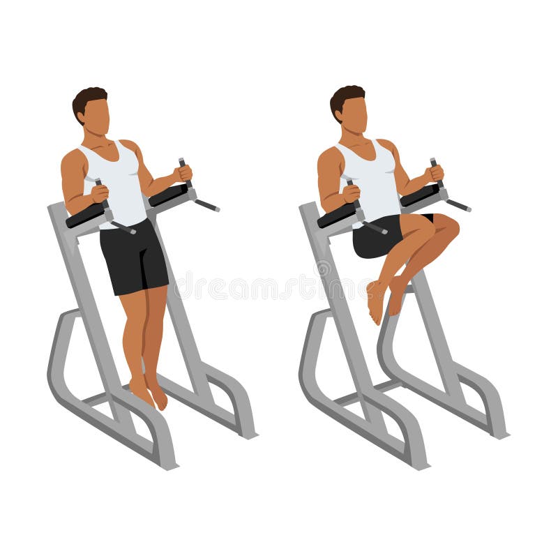 Man Doing Hanging Side Leg Raise Exercise Stock Illustration ...