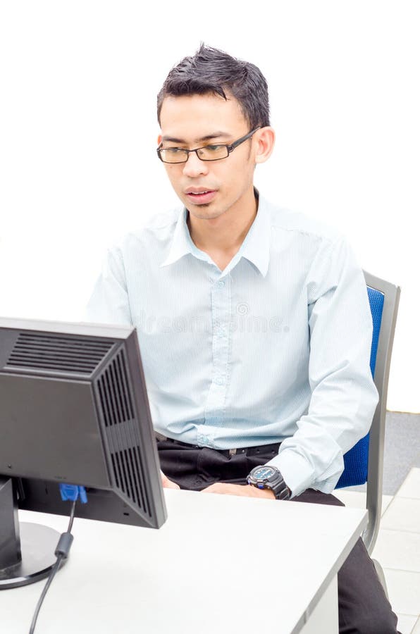 Man doing his works stock image. Image of office, look - 31602551