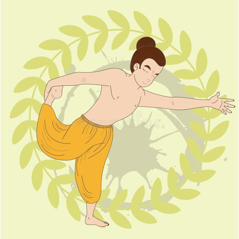 Man Doing King Dancer Pose. Vector Illustration Decorative Design Stock ...