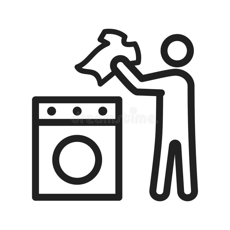 Man Doing Laundry stock vector. Illustration of water - 95950009