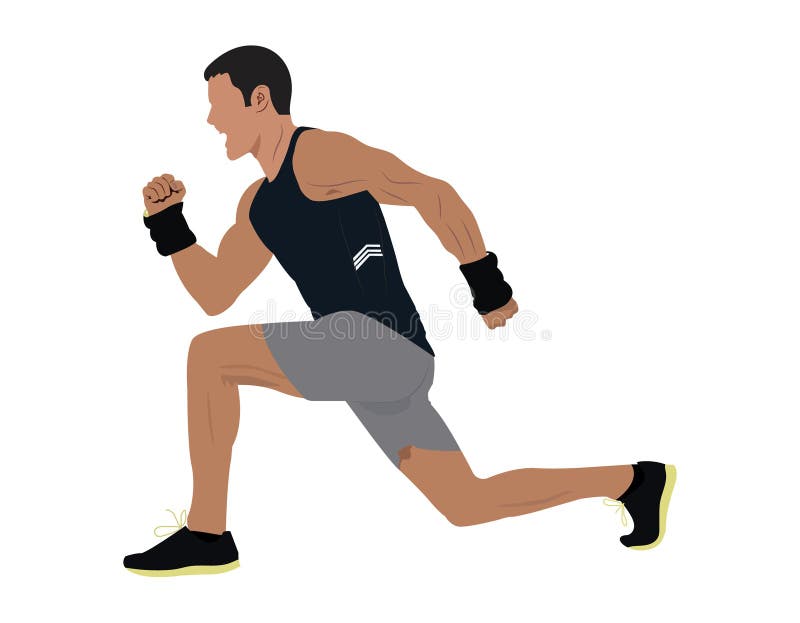 Man Doing Leg Muscle Exercise in Front of a White Background. Stock ...