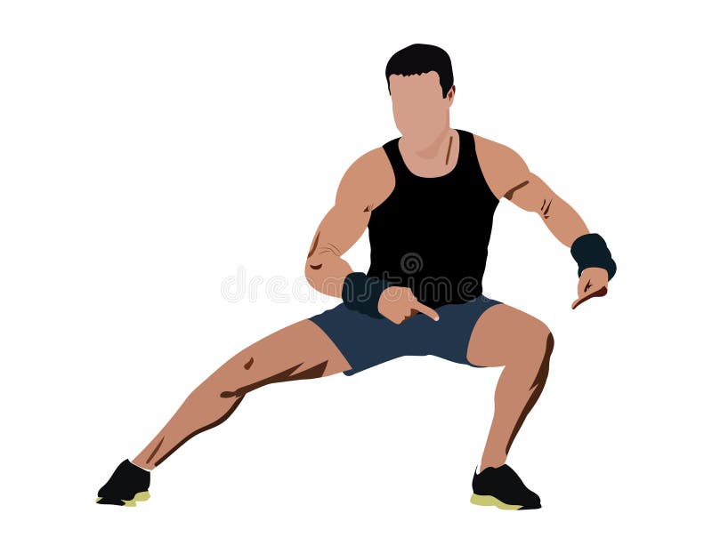 Man Doing Quadriceps Stretch Stock Illustrations – 75 Man Doing ...