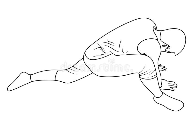 Man Doing Leg Stretching Sketch Stock Vector - Illustration of exercise ...