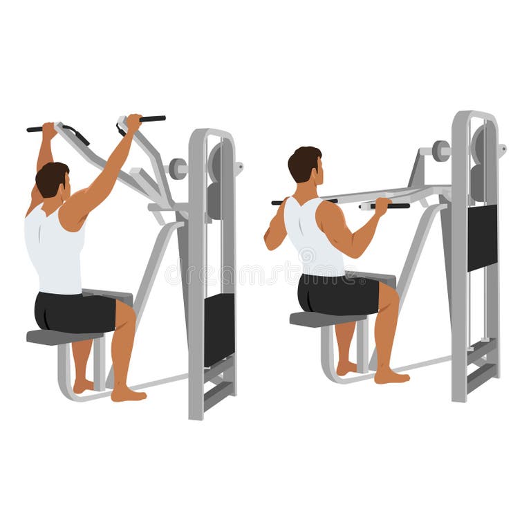 Machine Lat Pulldown Stock Illustrations – 204 Machine Lat Pulldown ...