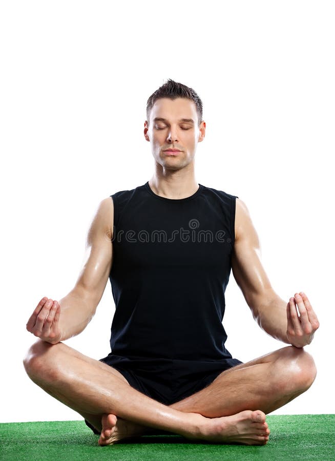 Man doing meditation stock image. Image of male, balance - 33254085