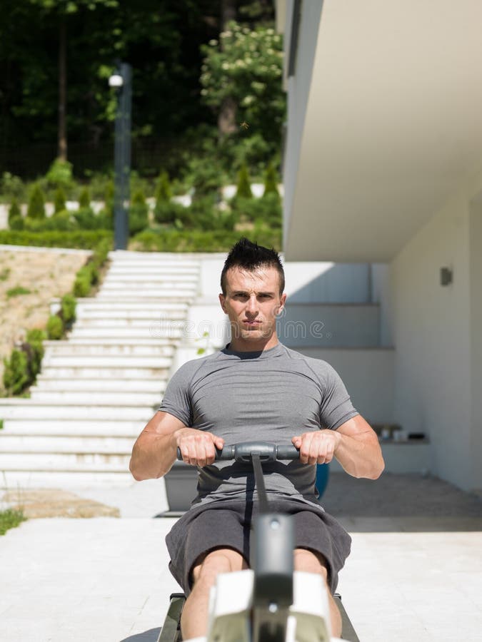Man Doing Morning Exercises Stock Image - Image of muscular, morning ...