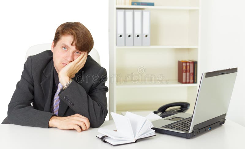 Man Doing Nothing at Work in Office Stock Photo - Image of person ...