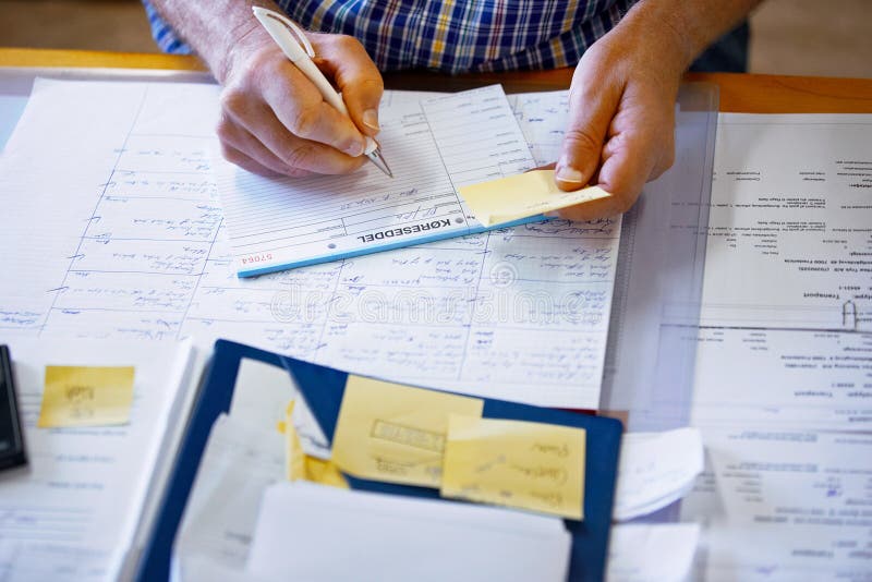 Man doing paperwork stock image. Image of documentation - 83064765
