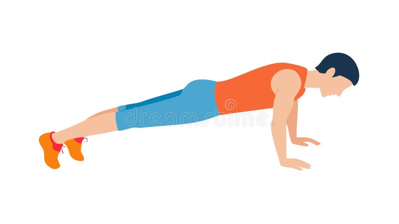 Man Doing Plank Exercise, Core Strength and Stability Workout, Fitness ...