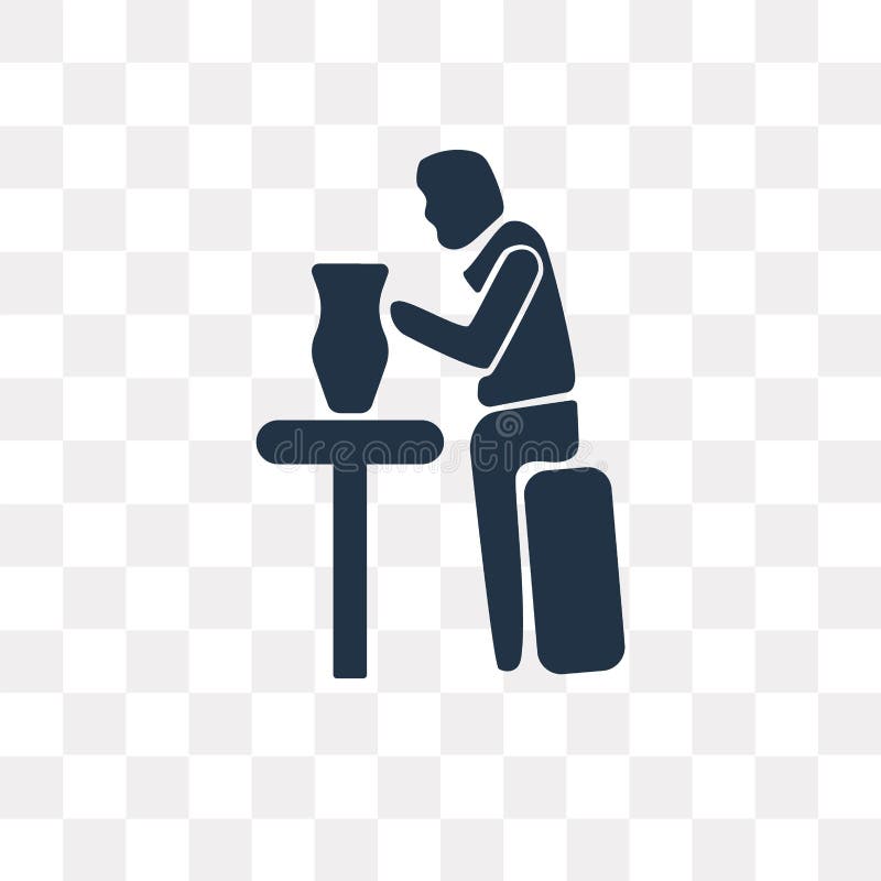 Man Doing Pottery Icon in Trendy Design Style. Man Doing Pottery Icon ...