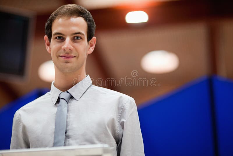Man doing a presentation stock image. Image of meeting - 21366473