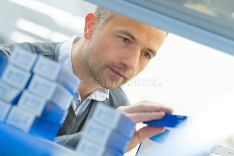 Man Doing Product Inventory Stock Image - Image of business, check ...