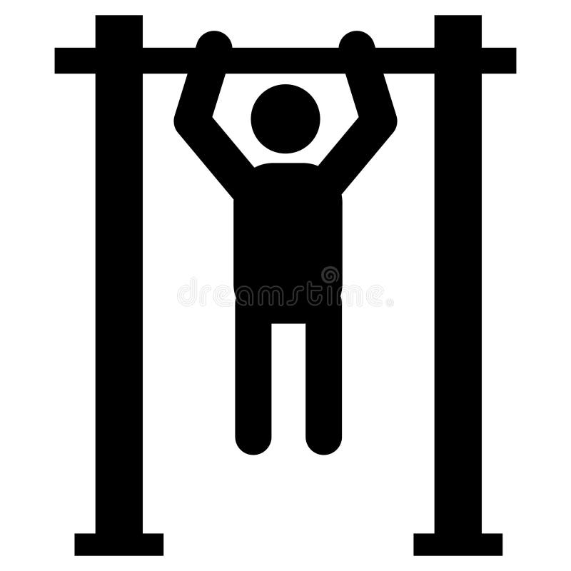 Man Doing Pull-up Icon. Pull Up Exercise Sign. Flat Style Stock ...