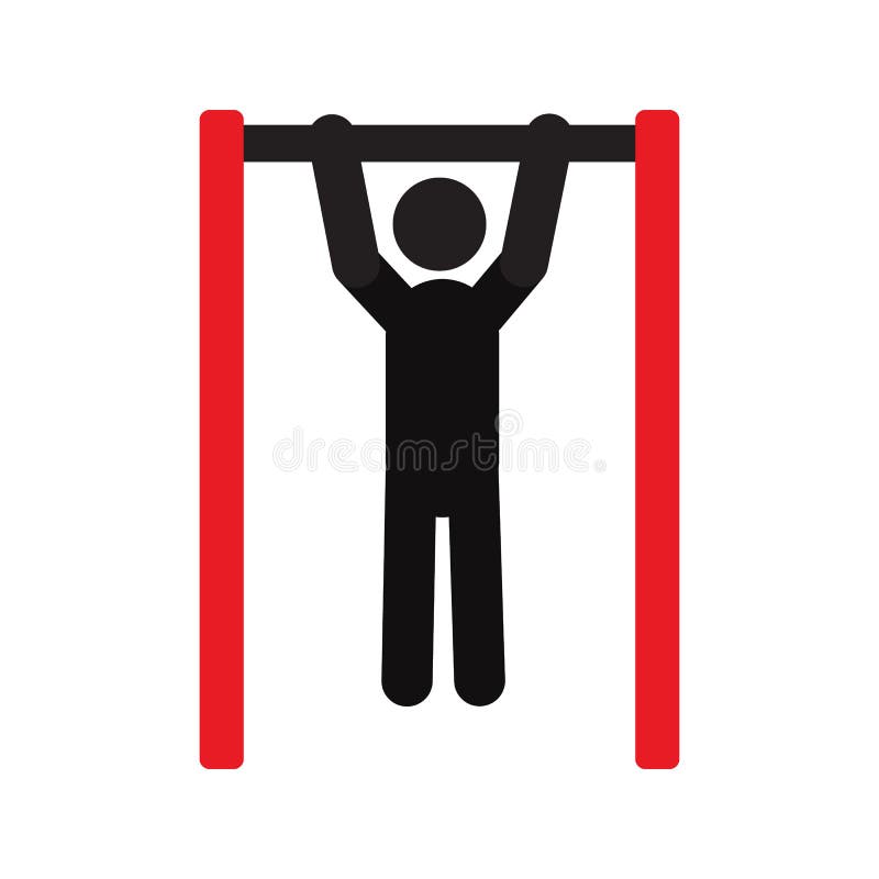 Man Doing Pull-ups Hand Drawn Outline Doodle Icon. Stock Vector ...
