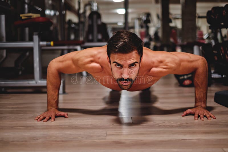 Tired Man in the Gym Looking Down Stock Photo - Image of concentration ...
