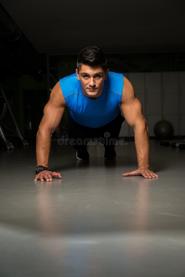 Man Doing Pushups stock image. Image of masculinity, portrait - 32780101