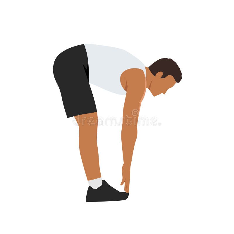 Man Doing Ragdoll. Forward Bend. Fold Stretch Exercise Stock ...