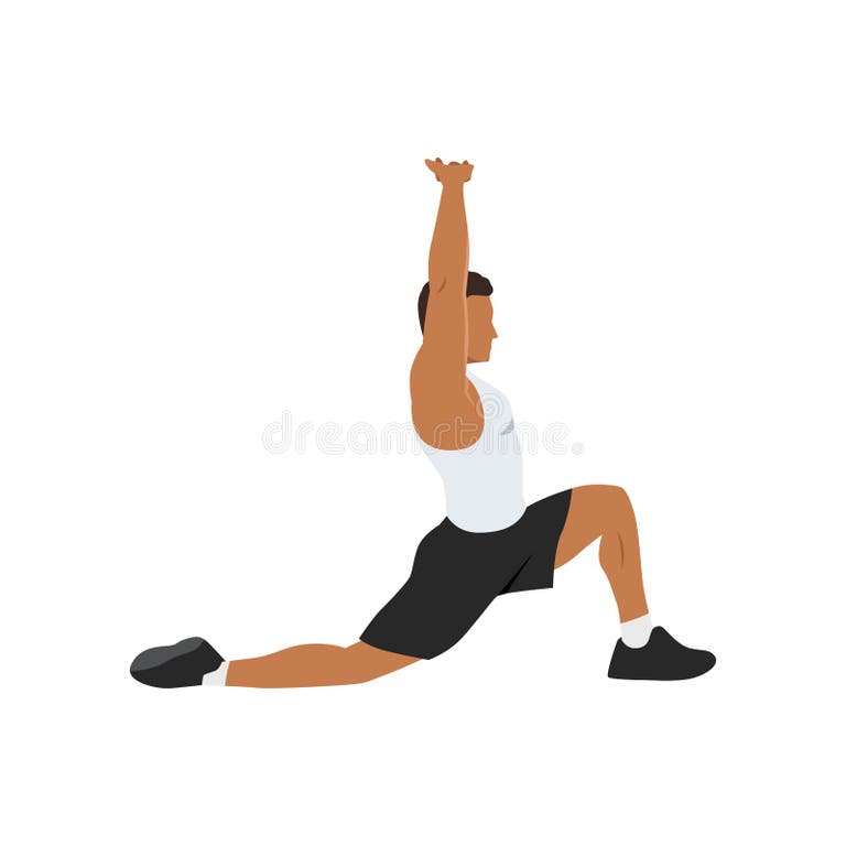 Man Doing Samson Stretch Exercise. Flat Vector Illustration Stock ...