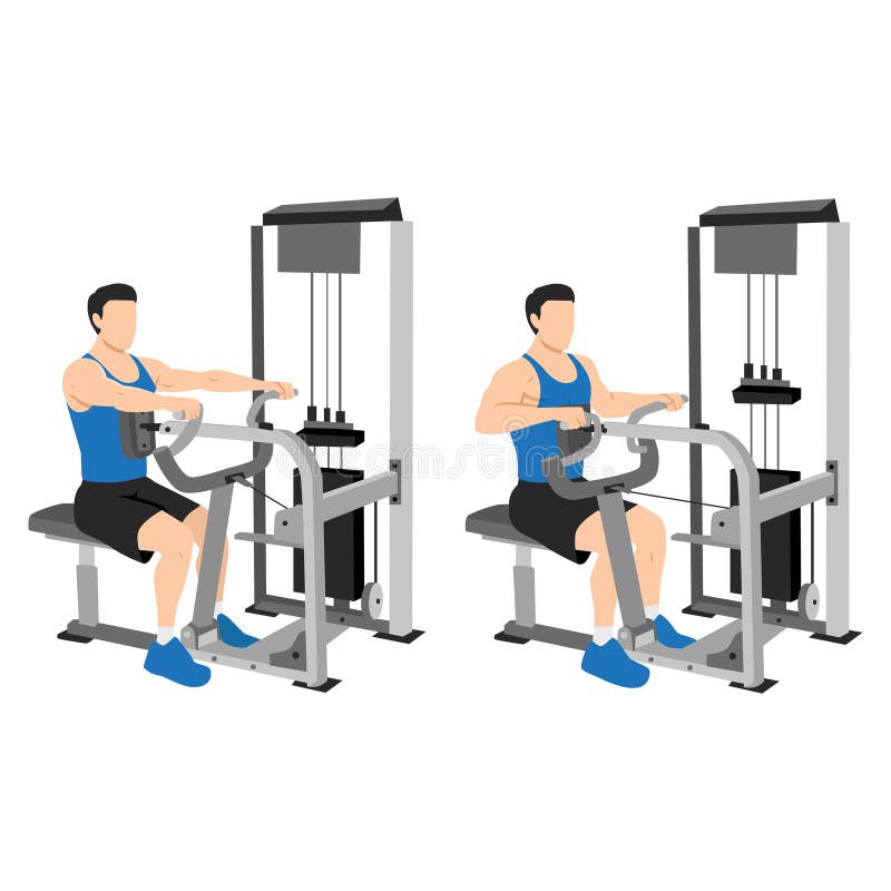 Back Row Exercise Stock Illustrations – 212 Back Row Exercise Stock ...