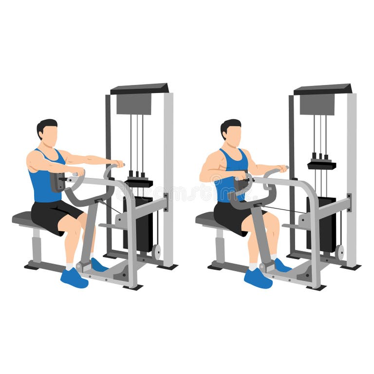 Back Row Exercise Stock Illustrations – 212 Back Row Exercise Stock ...