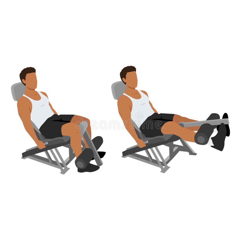 Leg Extension Machine Stock Illustrations – 65 Leg Extension Machine ...